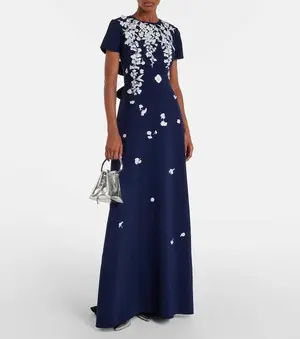 Carolina Herrera Embroidered Bow Gown