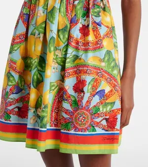Dolce & Gabbana Printed Cotton Mini Dress