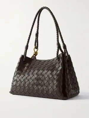 Bottega Veneta Parachute Intrecciato Shoulder Bag - Brown