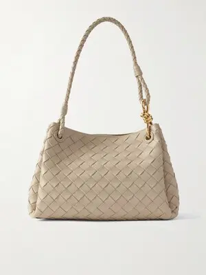 Bottega Veneta Bottega Veneta Parachute Medium Intrecciato Shoulder Bag Neutrals