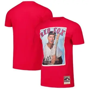 Mitchell & Ness Ted Williams Boston Sox Cooperstown Collection Collectors Connection T-shirt - Red