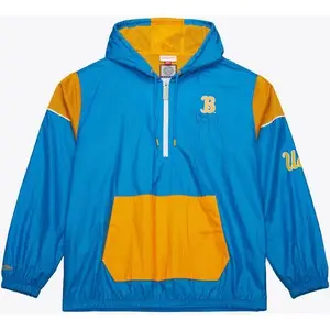 Mitchell & Ness Ucla Bruins Vintage Logo Half-zip Anorak Hoodie Jacket - Blue
