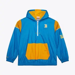 Mitchell & Ness Ucla Bruins Vintage Logo Half-zip Anorak Hoodie Jacket - Blue