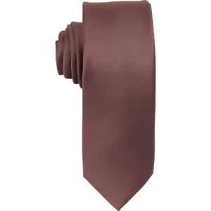 BROOKLYN BRIGADE Solid Satin Neck Tie - Dark Mauve