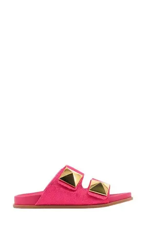 SHU SHOP Bernarda Studded Slide Sandal - Fuchsia Woven