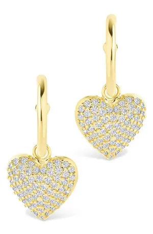 Sterling Forever Disco Heart Hoop Earrings - Gold