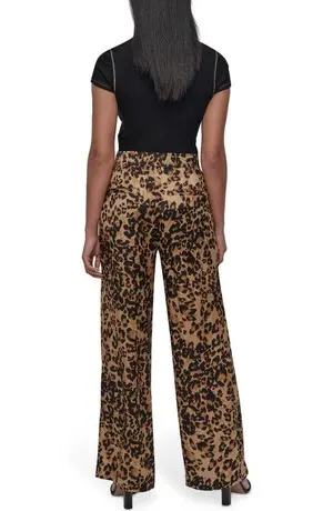 Dkny Print Drawstring Wide Leg Pants