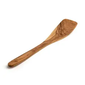 BERARD Handcrafted Olive Wood 12 Inch Curved Spatula - Brown