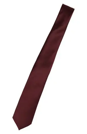 BROOKLYN BRIGADE Satin Tie - Cabernet