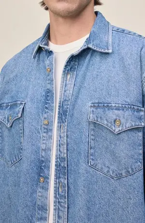 Warp + Weft Det Denim Button-up Shirt