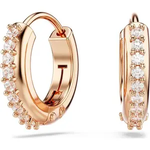 SWAROVSKI Matrix Mini Hoop Earrings - Rose Gold
