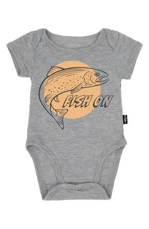 FEATHER 4 ARROW Fish Print Cotton Bodysuit