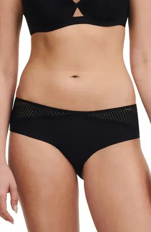 Chantelle Lace Trim Hipster Briefs - Black