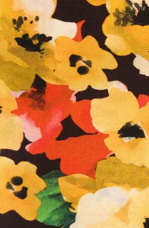 CLIFTON WILSON Orange Floral Silk Pocket Square - Yellow