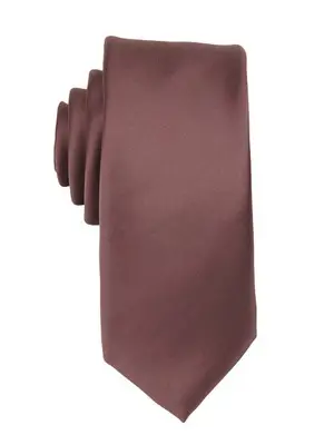 BROOKLYN BRIGADE Solid Satin Tie - Dark Mauve