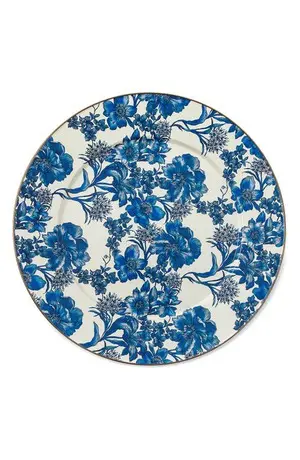 MACKENZIE-CHILDS Sterling English Garden Enameled Steel Platter - Blue/ White