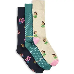 SYNRGY BY DXL Big & Tall 3-pack Novelty Print Socks - Multi