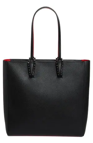 CHRISTIAN LOUBOUTIN Cabata Soft Calfskin Leather Tote Bag - Black/ Gunmetal