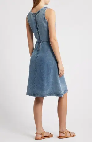 THREAD & SUPPLY Monie Fit & Flare Denim Dress
