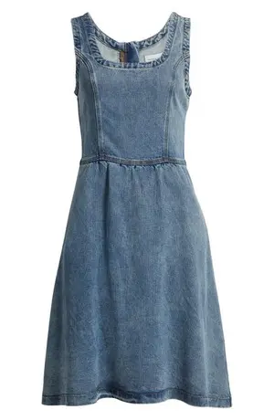 THREAD & SUPPLY Monie Fit & Flare Denim Dress