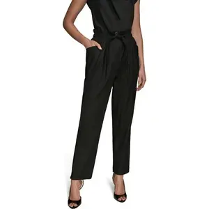 Donna Karan New York Paperbag Waist Linen Blend Pants