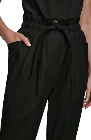 Donna Karan New York Paperbag Waist Linen Blend Pants