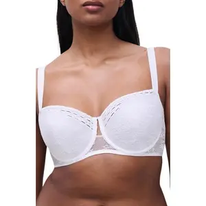 Chantelle Mixed Media Underwire Demi Bra - White