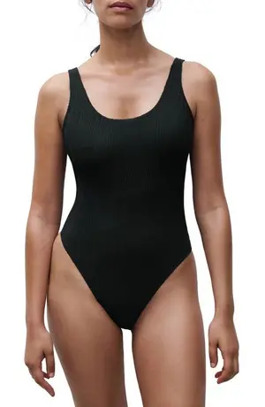 Chantelle Jacquard Low Back One-piece Swimsuit - Black