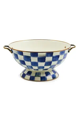 MACKENZIE-CHILDS Royal Check Enameled Steel Everything Bowl - Blue/white
