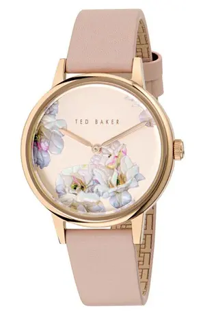 Ted Baker London Phylipa Leather Strap Watch - Pink