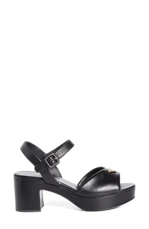 Prada Logo Platform Sandal - Nero