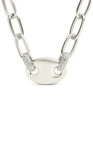 Sterling Forever Bliss Anchor Chain Necklace - Silver