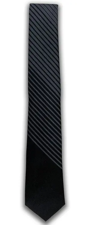 BROOKLYN BRIGADE Variegated Stripe Cotton Tie Black/grey