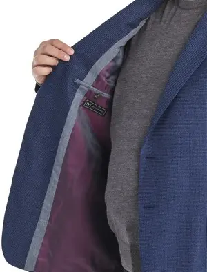 JV REFLEX Big & Tall Mini Check Sport Coat