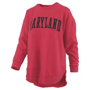 PRESSBOX Maryland Terrapins Melange Poncho Vintage Fleece Pullover Sweatshirt