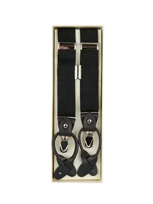 BROOKLYN BRIGADE Adjustable Solid Web Suspenders - Black