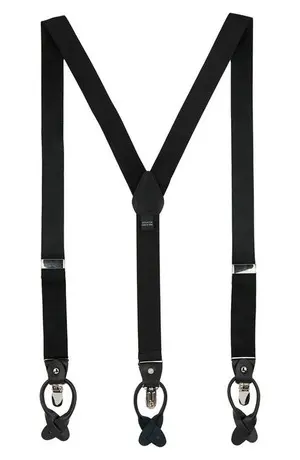 BROOKLYN BRIGADE Adjustable Solid Web Suspenders - Black