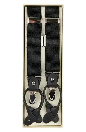 BROOKLYN BRIGADE Adjustable Solid Web Suspenders - Black