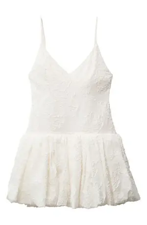 Mango Embroidered Bubble Mini Dress