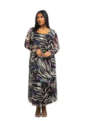 Fashion-szn Curve Animal Print Day Dresses