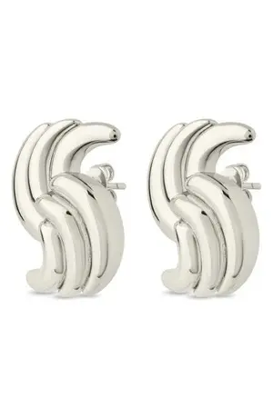 Sterling Forever Leni Twisted Stud Earrings - Silver