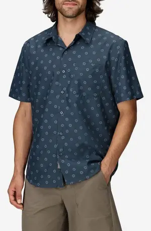 MARMOT Airexchange Upf Short Sleeve Button-up Shirt Thunderhead Daybreak