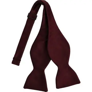 BROOKLYN BRIGADE Solid Satin Bow Tie - Cabernet