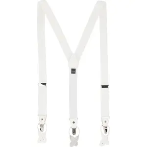 BROOKLYN BRIGADE Adjustable Solid Web Suspenders - White