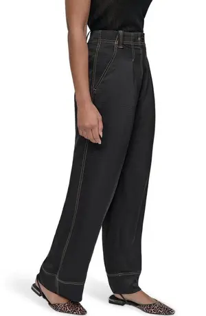 Dkny Contrast Stitch Straight Leg Pants