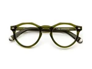 CADDIS Dogleg Round Frame Reading Glasses - Heritage Green