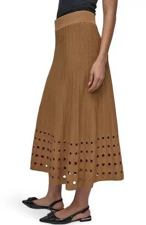 Dkny Ribbed Open Stitch Crepe Skirt