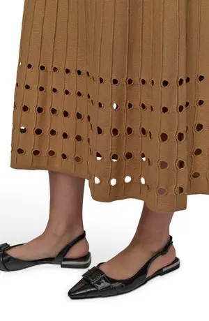 Dkny Ribbed Open Stitch Crepe Skirt
