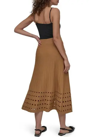 Dkny Ribbed Open Stitch Crepe Skirt