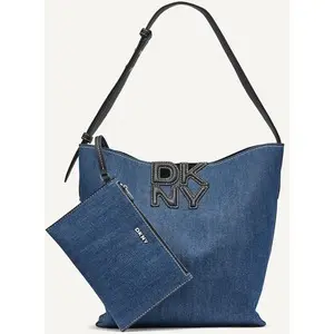 Dkny Nicole Bucket Bag - Denim/black